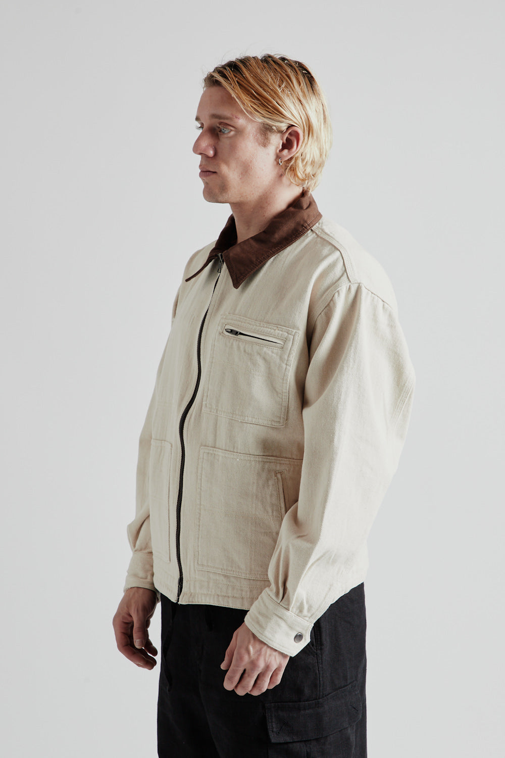 Frizmworks Denim Zip Up Work Jacket - Natural | Wallace Mercantile Shop