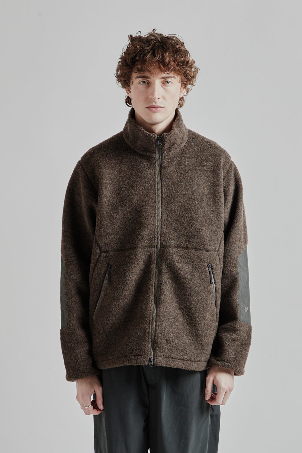 Goldwin Wool Boa Fleece Full Zip Jacket - Mix Brown | Wallace Mercanti ...