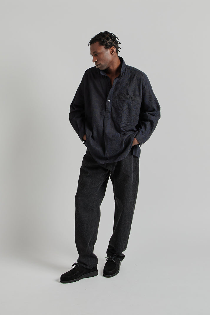 Kaptain Sunshine Stand Collar Smock - Navy Black | Wallace Mercantile ...