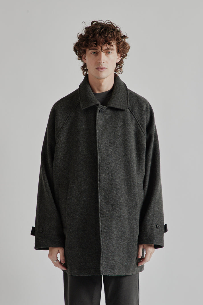 Still by Hand Wool/Nylon Half Coat - Khaki Gray | Wallace Mercantile S ...