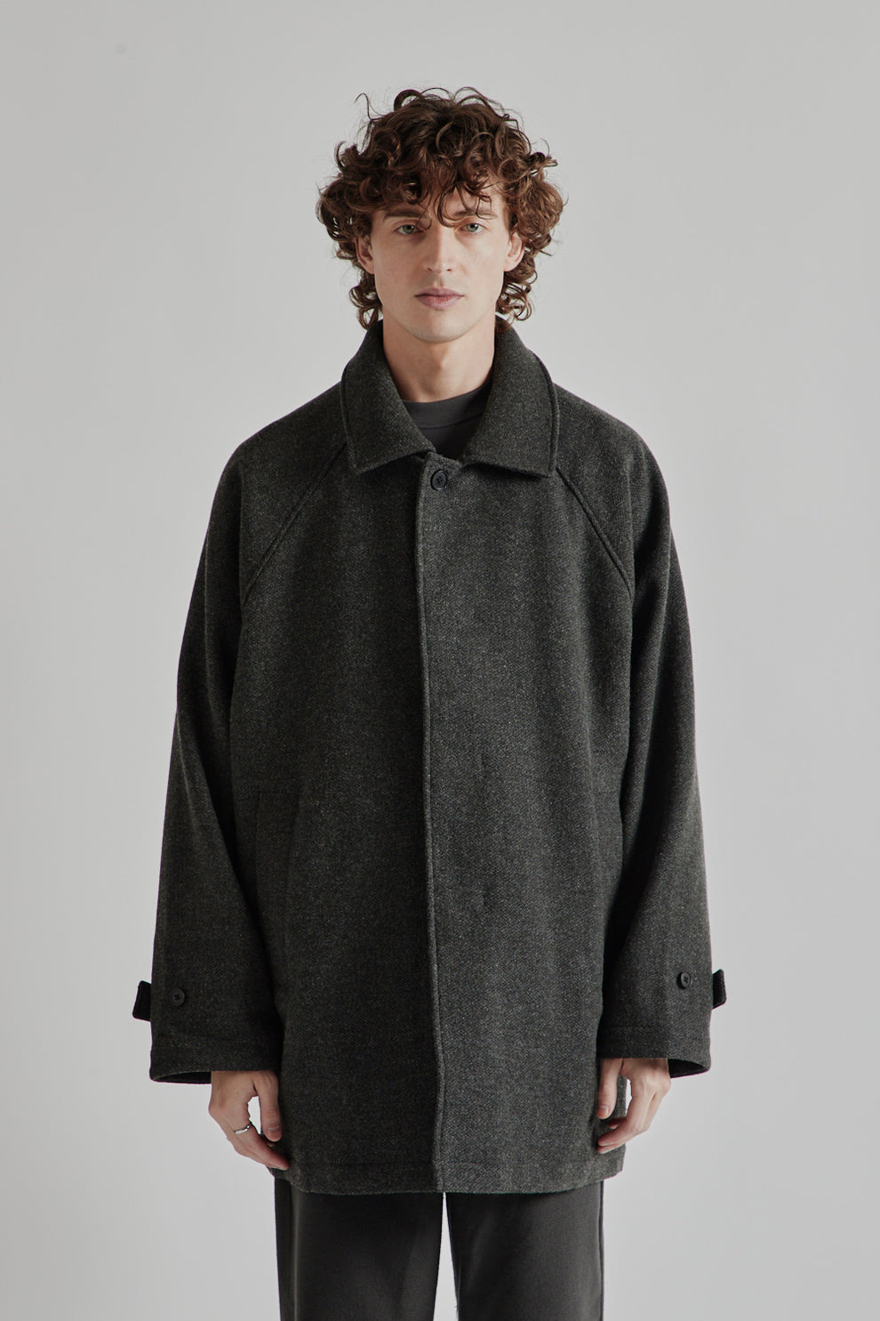 Still by Hand Wool/Nylon Half Coat - Khaki Gray | Wallace Mercantile S ...