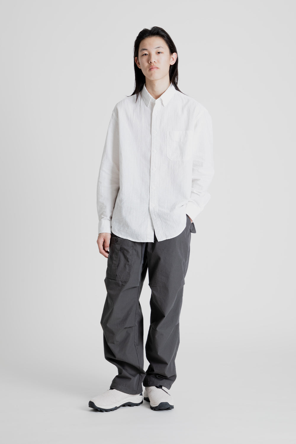 Frizmworks OG Dobby Weave Seersucker Shirt in White | Wallace Mercanti ...