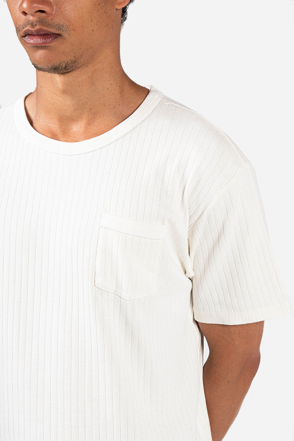 Knickerbocker The Ribbed Pocket T-shirt in Milk - Wallace Mercantile S